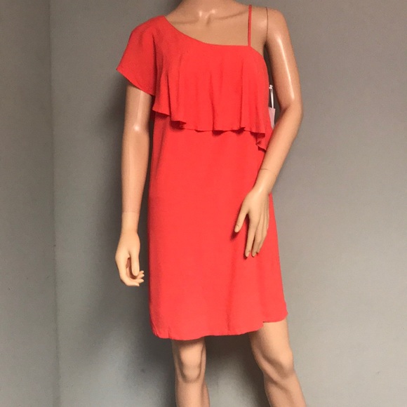 1. State | Dresses | State Size 2 One Shoulder Coral Mini Dress | Poshmark